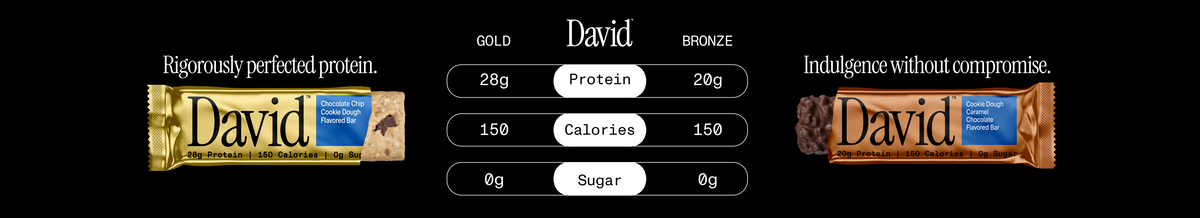 Shop Gold | 28g protein, 150 calories, 0g Sugar | David Protein